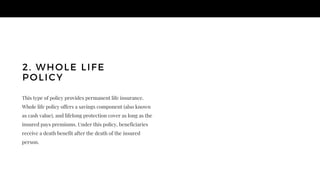 Types of Life Insurance Policies Available in India | PDF