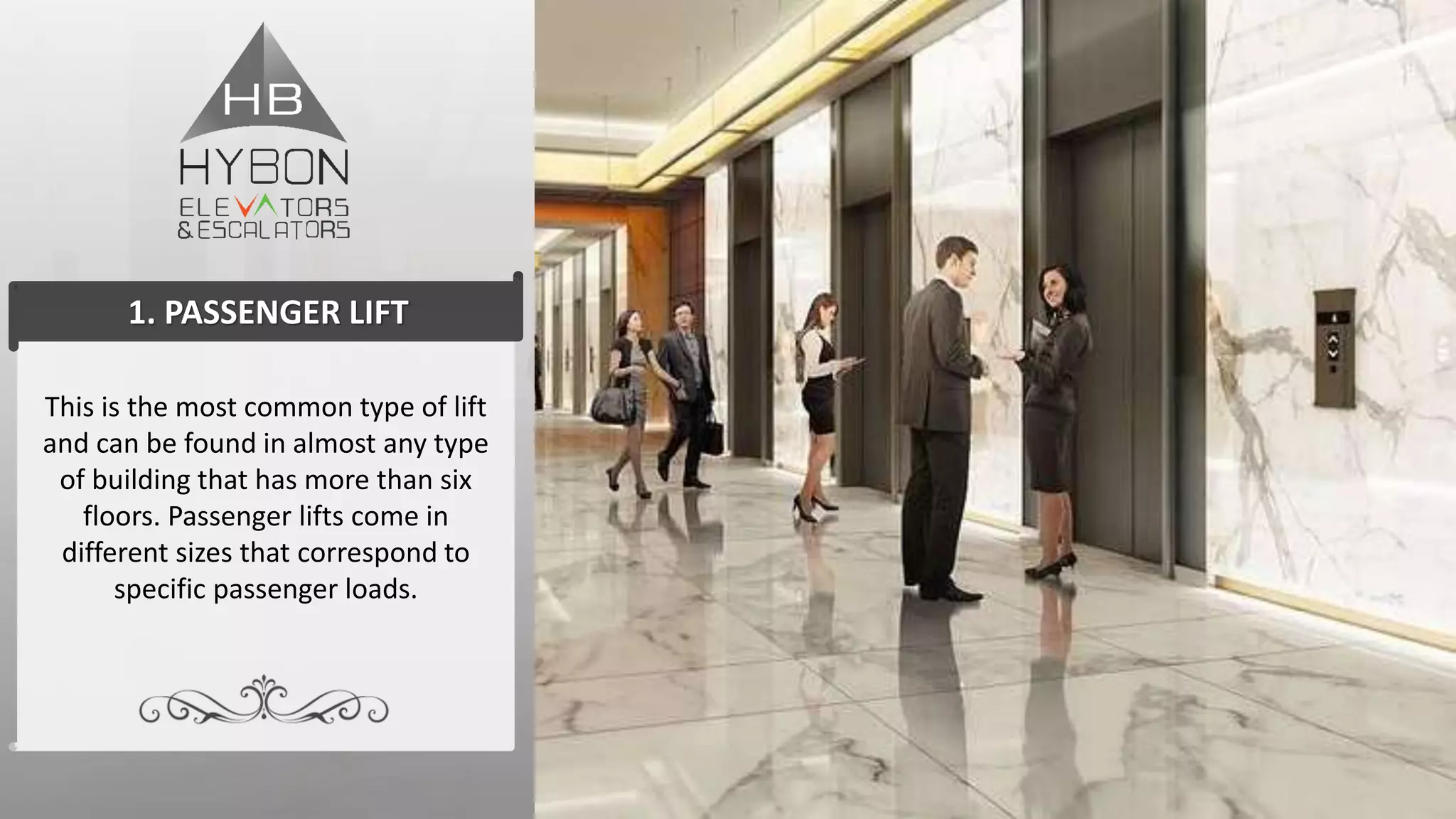 Types of lifts - Hybon Elevators | PPTX