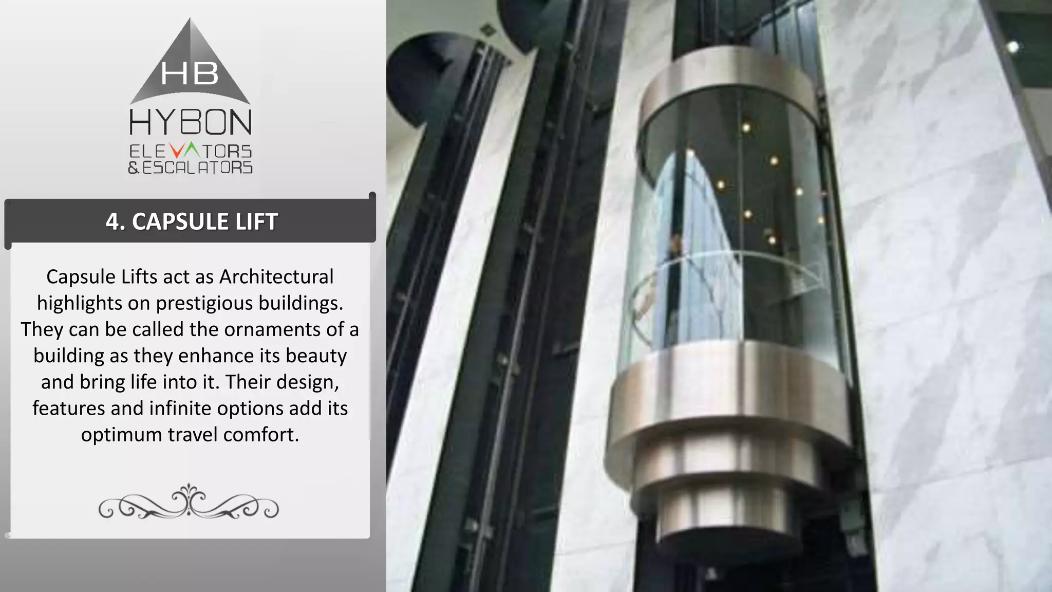 Types of lifts - Hybon Elevators | PPTX