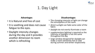 Types of lighting & lighting fixtures | PPTX