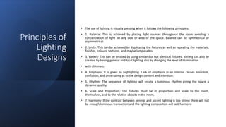 Types of lighting & lighting fixtures | PPTX