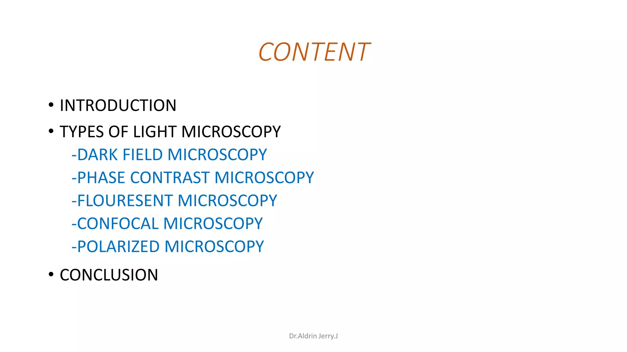Types of light microscopy | PPTX