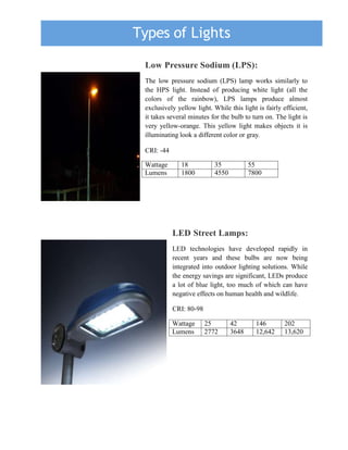 Types of lights | PPTX