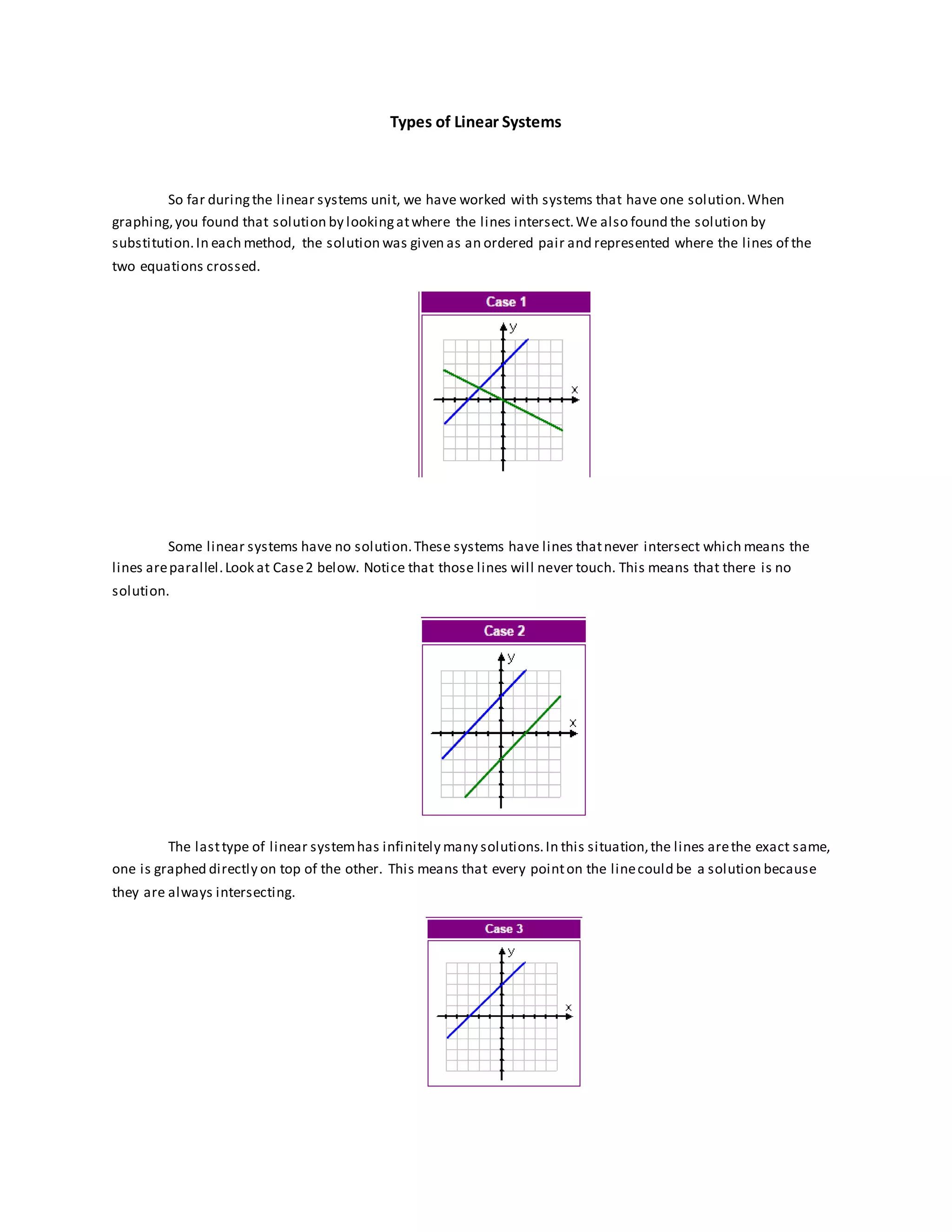 Types of linear systems | DOCX