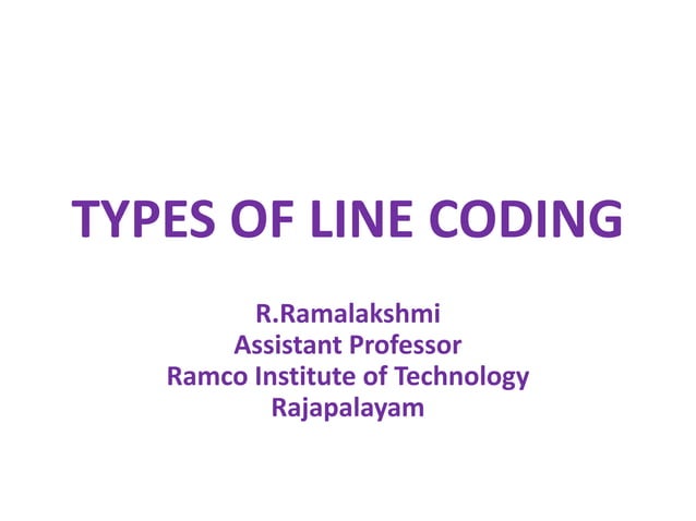 Types of line coding | PDF | Computer Networking | Computing