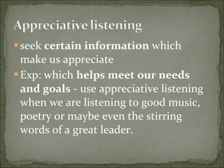 Types of listening | PPT