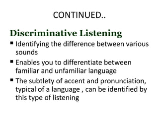 Types of listening | PPTX