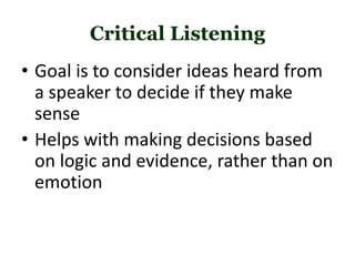 Types of listening | PPTX