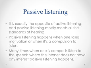 Types of listening | PPTX