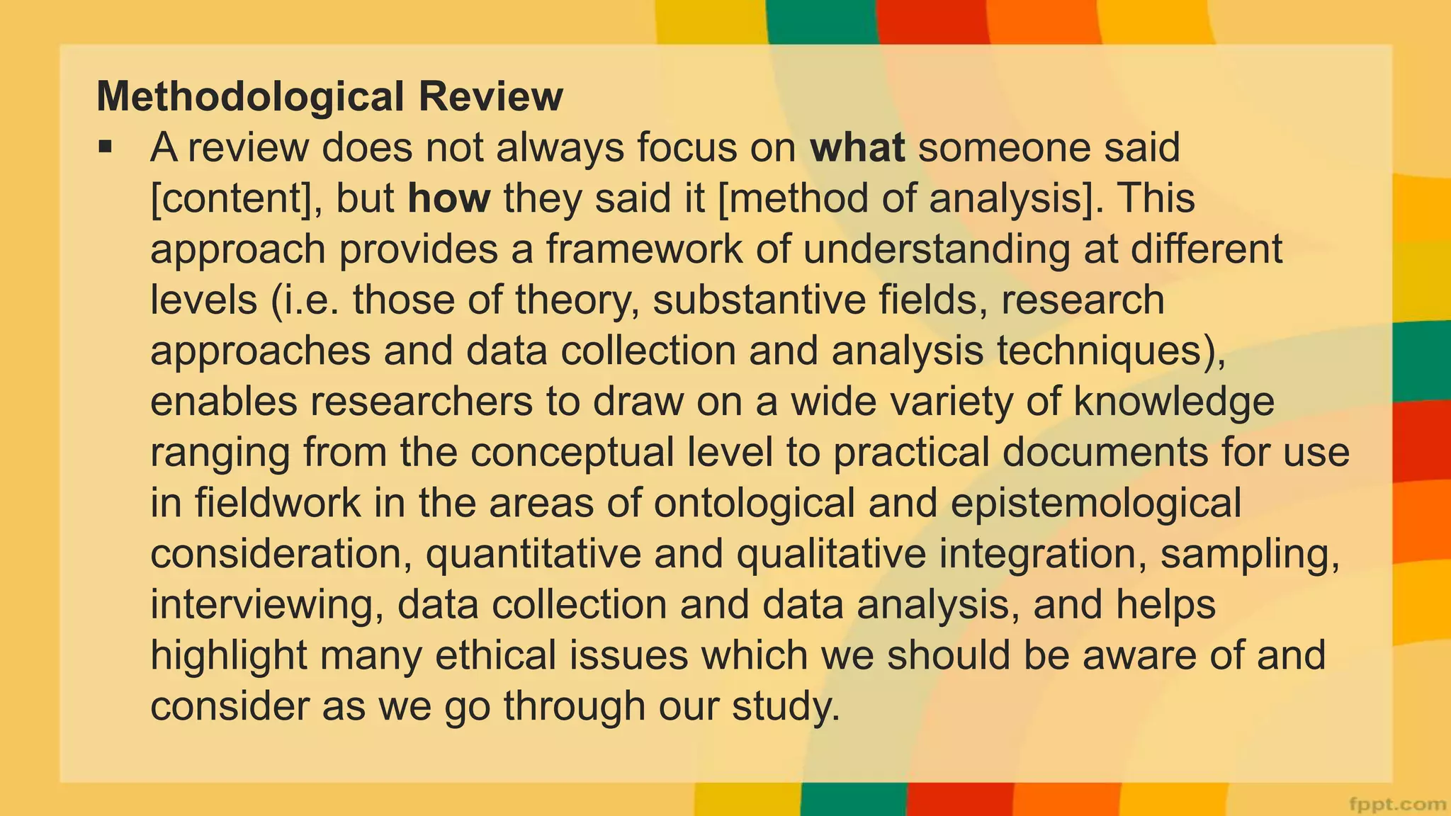 Types of literature review | PPTX