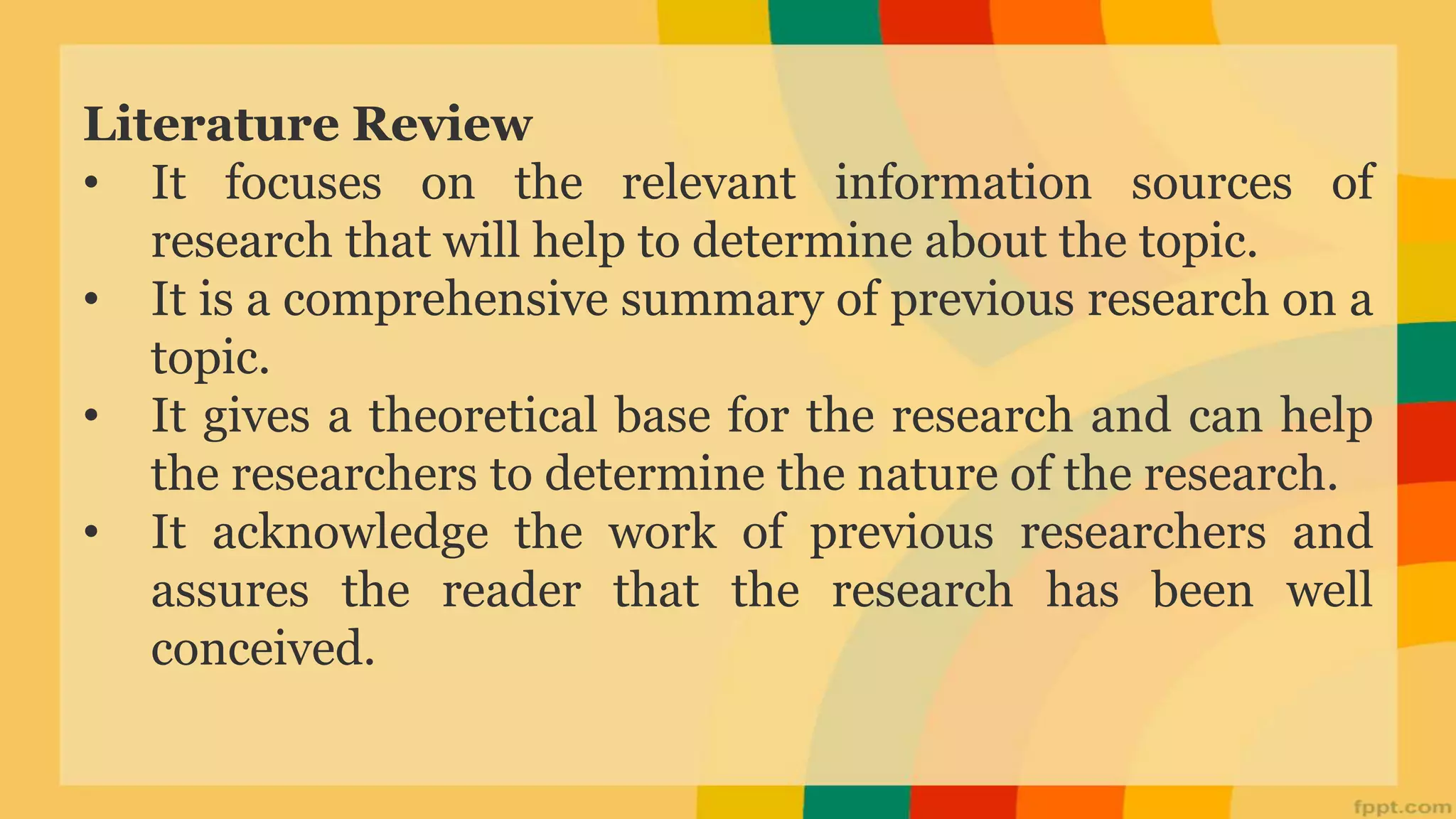 Types of literature review | PPTX