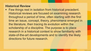 Types of literature review | PPTX