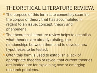 Types of literature review Types of literature review | PPTX