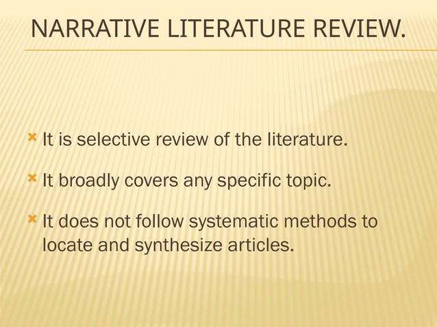Types of literature review Types of literature review | PPTX