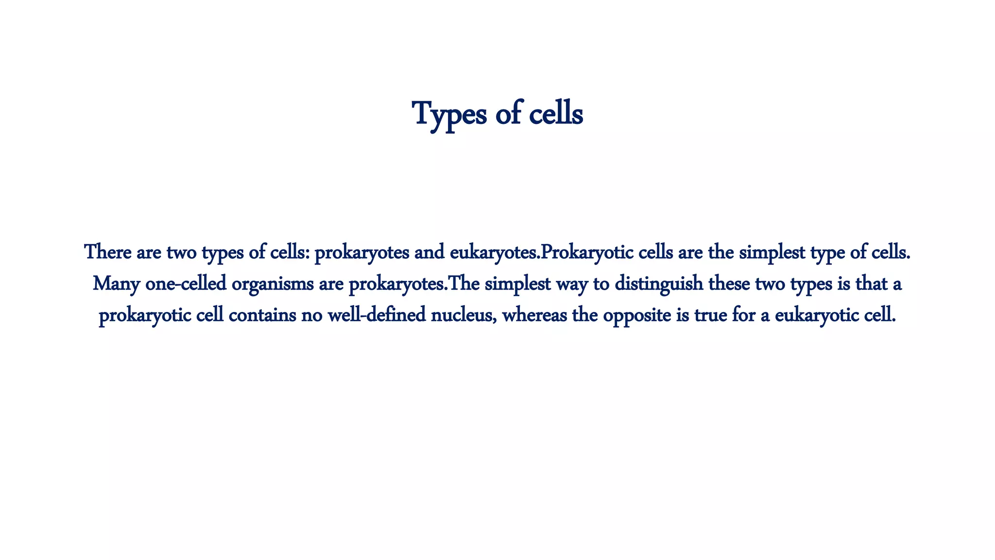 Types of living cells | PPTX | Biological Sciences | Science