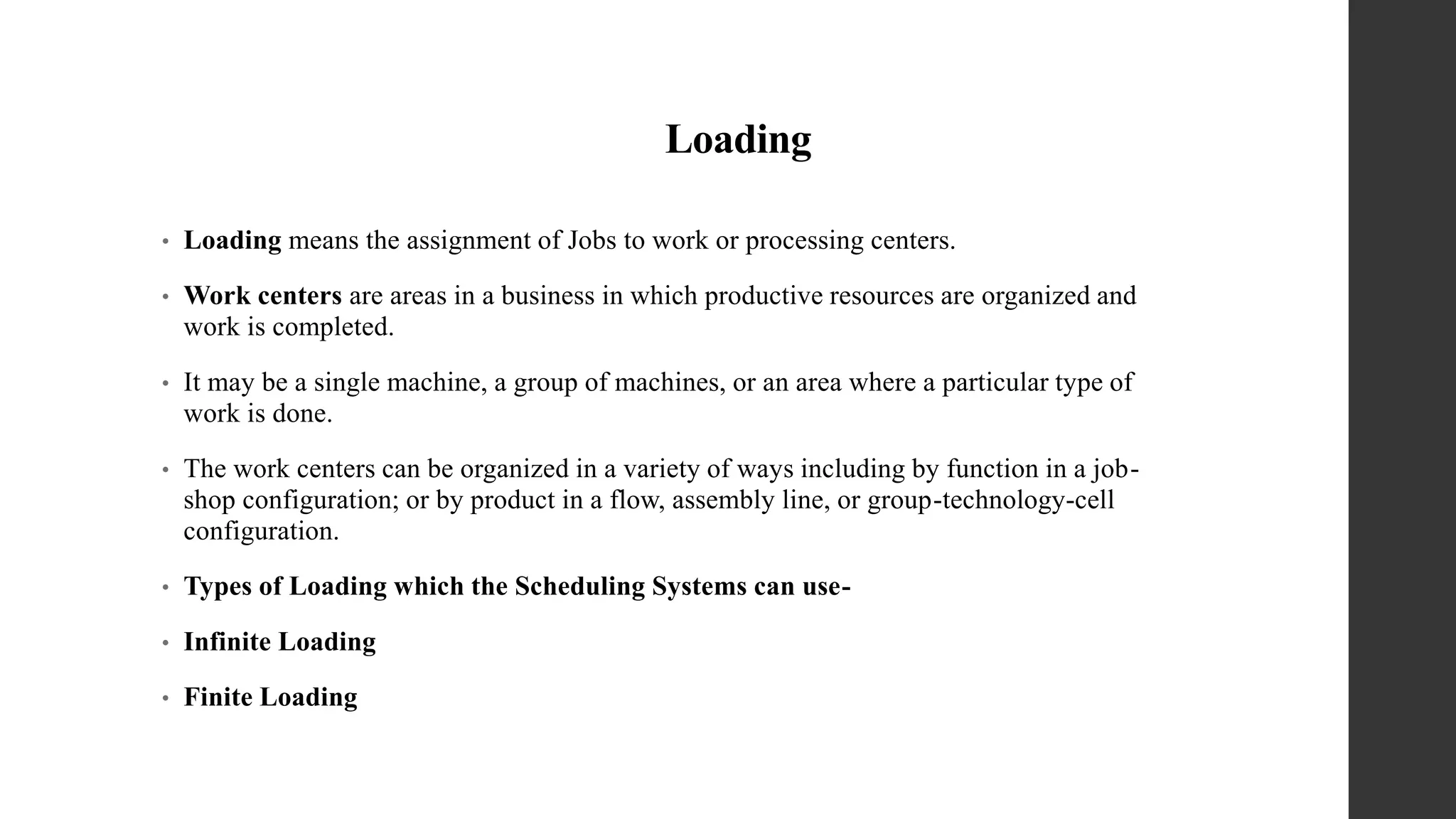 Types of loading, production & operations management | PPTX