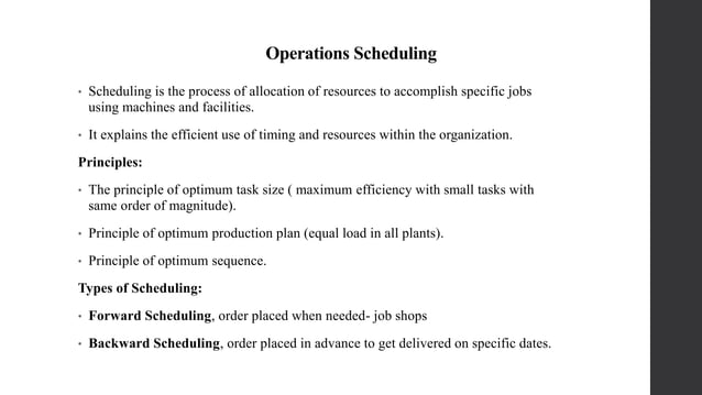 Types of loading, production & operations management | PPTX