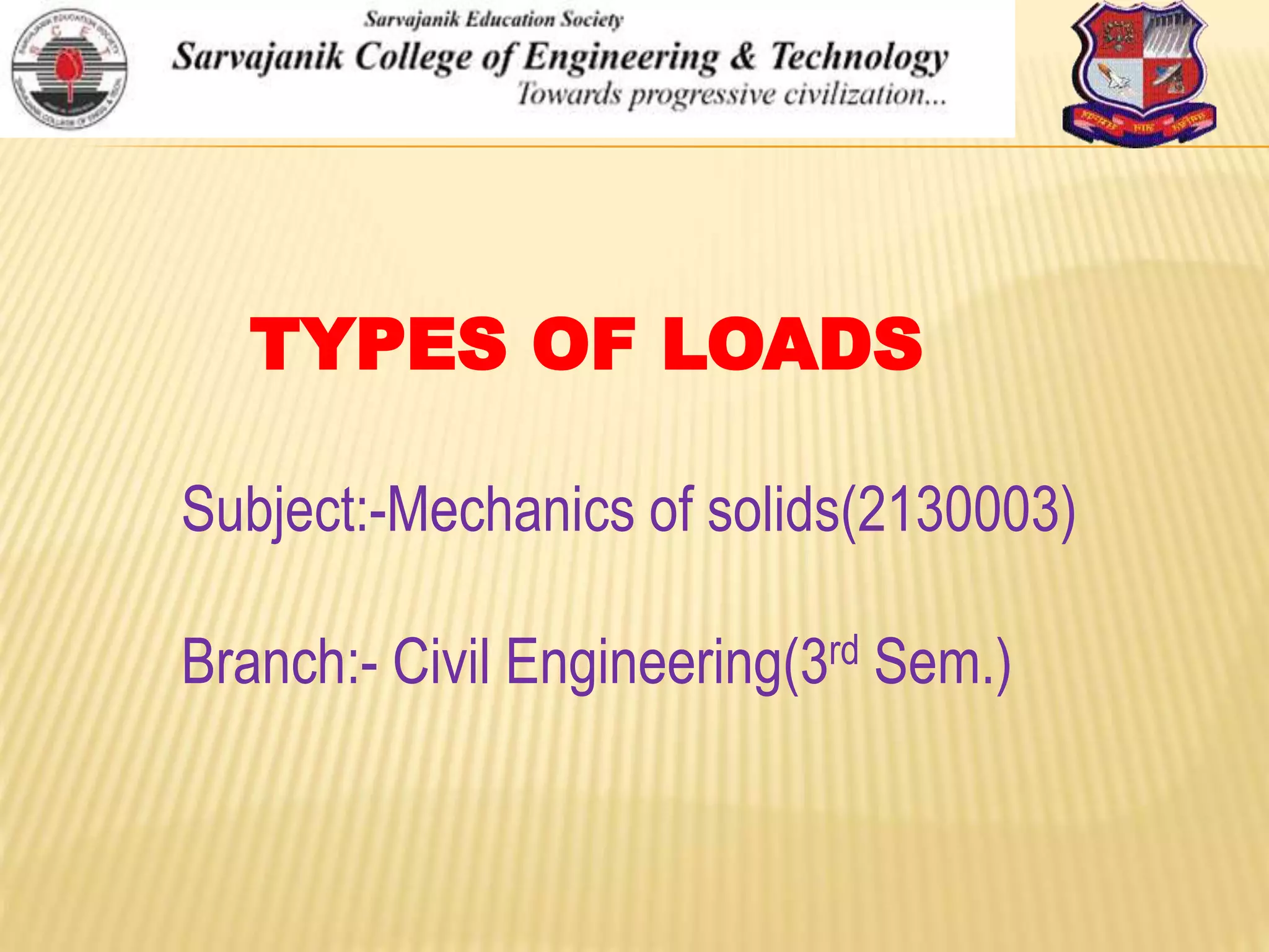 Types of loads | PPTX