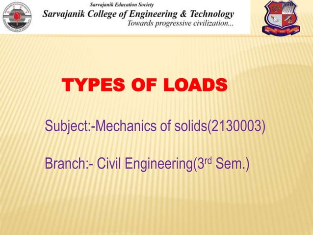 Types of loads | PPTX | Civil Engineering Industry | Industries