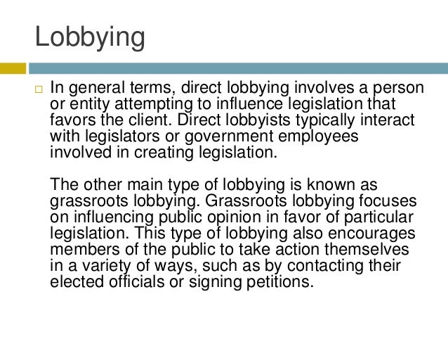 Types of Lobbying, Explained