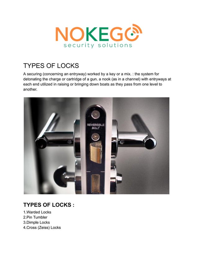 TYPES OF LOCKS.pdf | Arms & Ammunition | Sensitive Topics