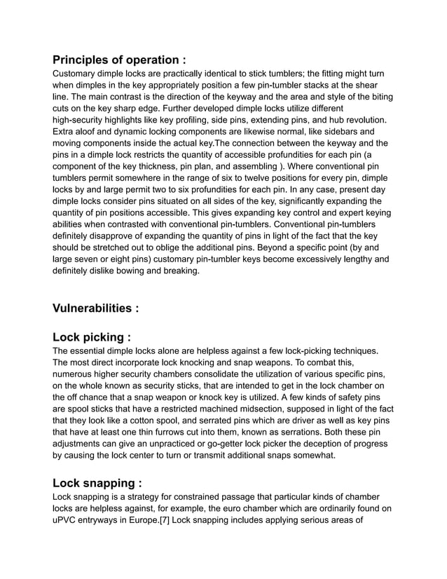 TYPES OF LOCKS.pdf | Arms & Ammunition | Sensitive Topics