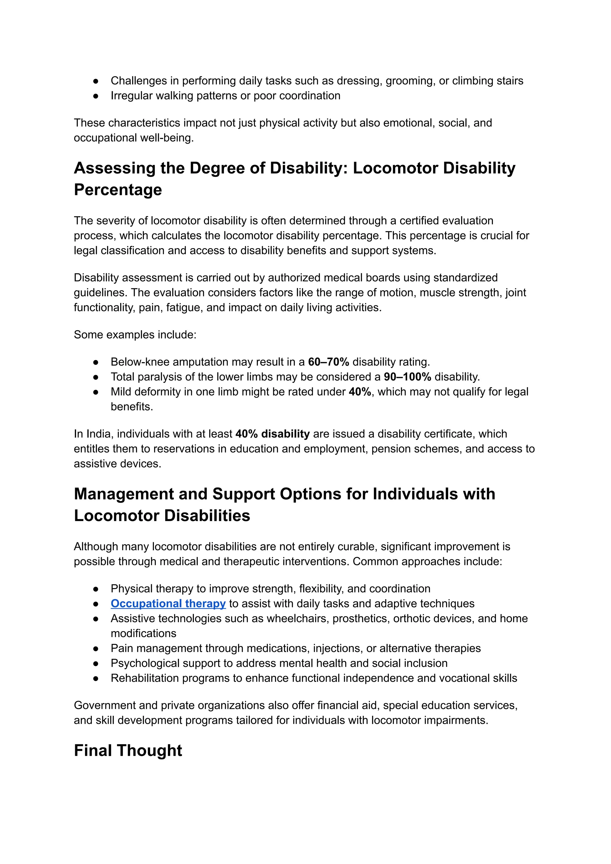 Types of Locomotor Disability and Their Characteristics _ Nurturers ...