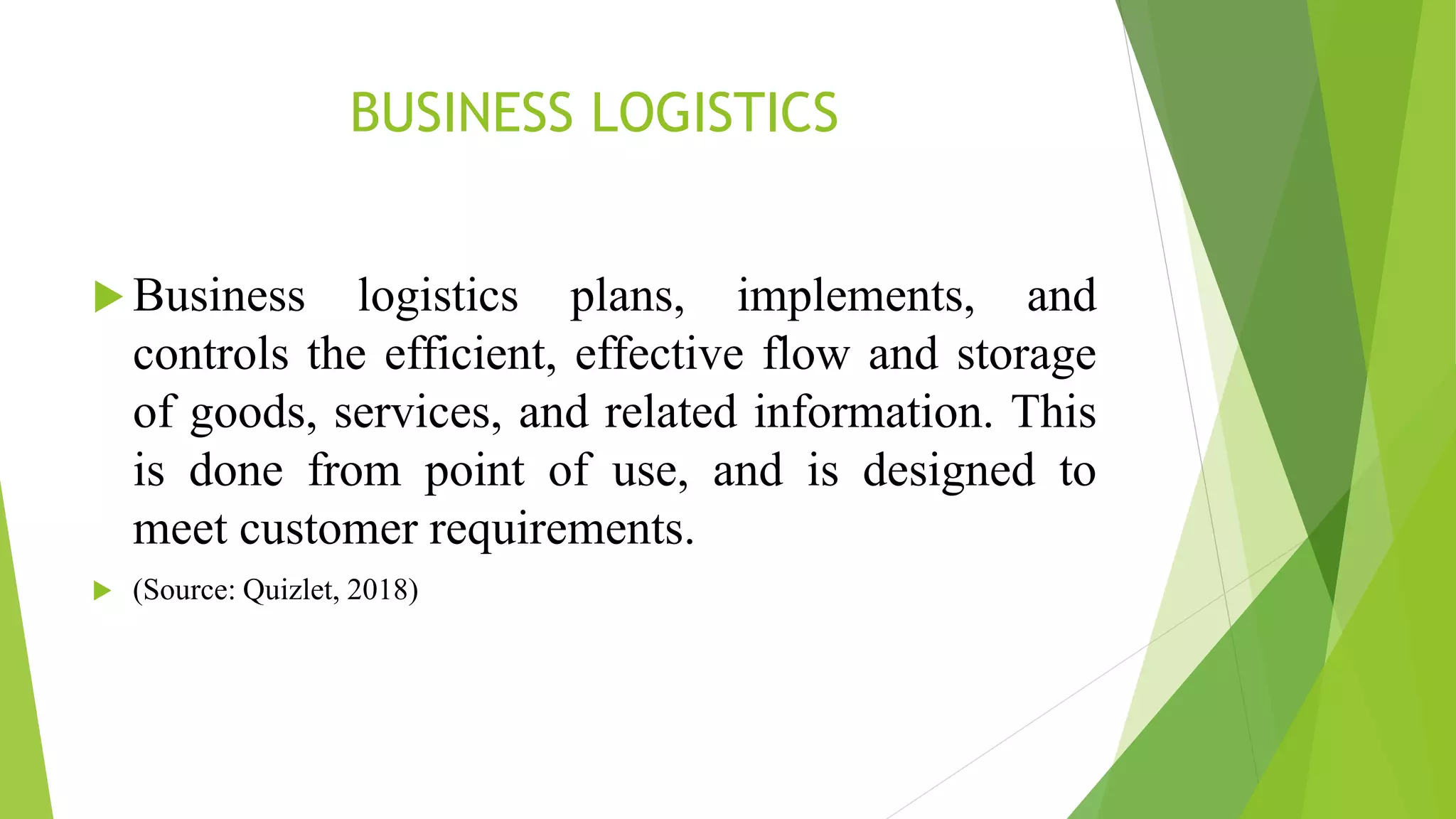 Types of logistics ppt | PPTX