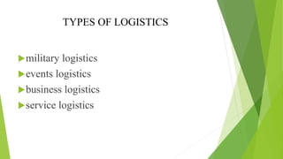 Types of logistics ppt | PPTX