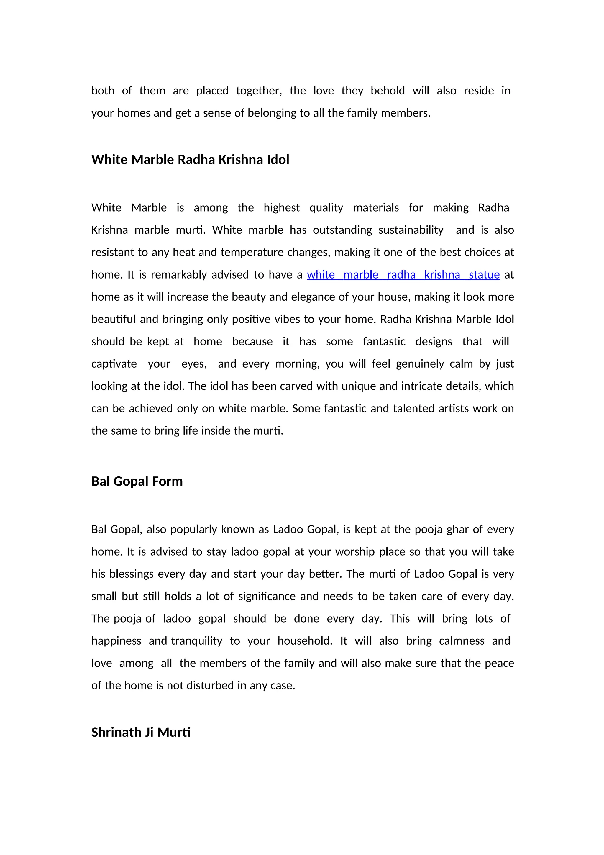 Types of Lord Krishna Idols for Puja Ghar | PDF