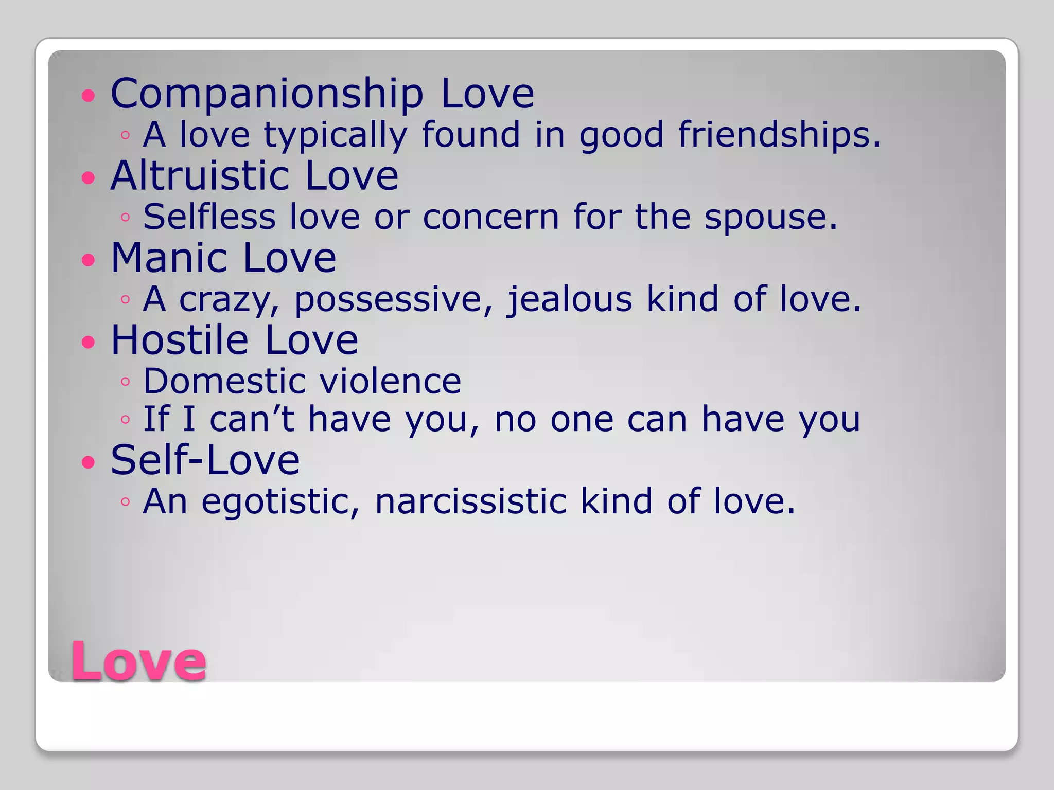 Types of love | PPTX