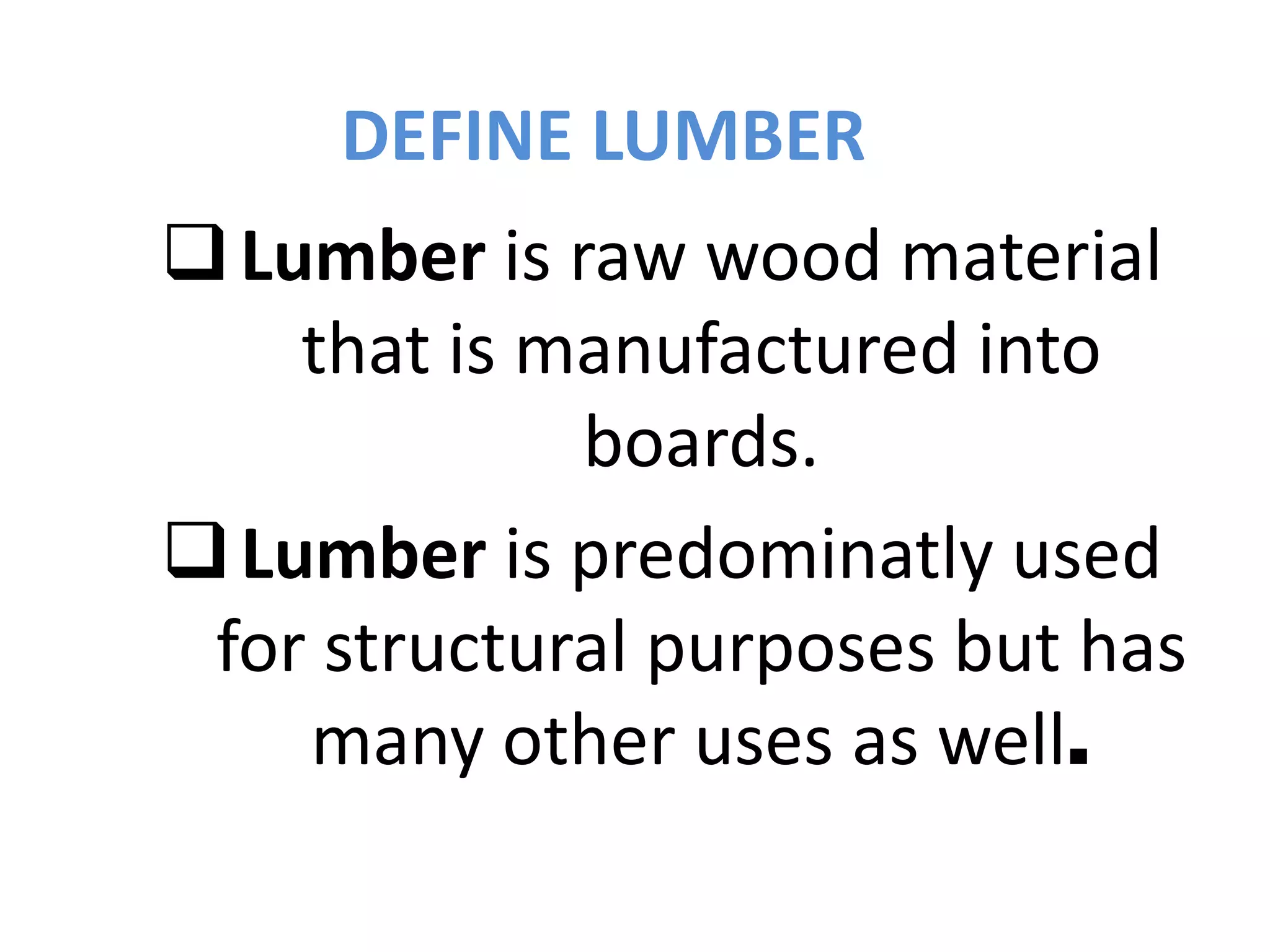 Types of lumber presentation | PPTX