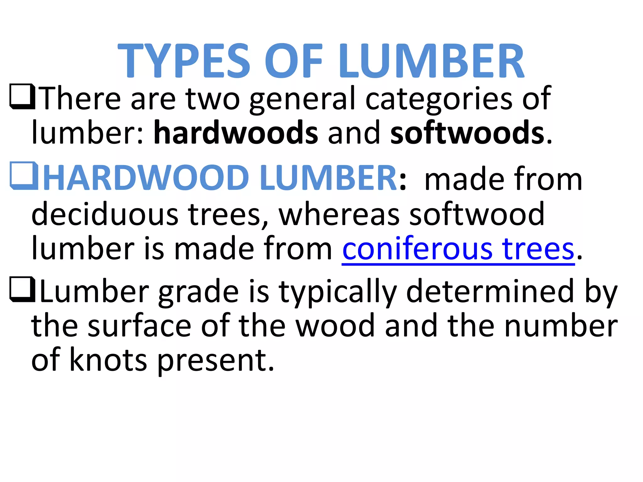 Types of lumber presentation | PPTX