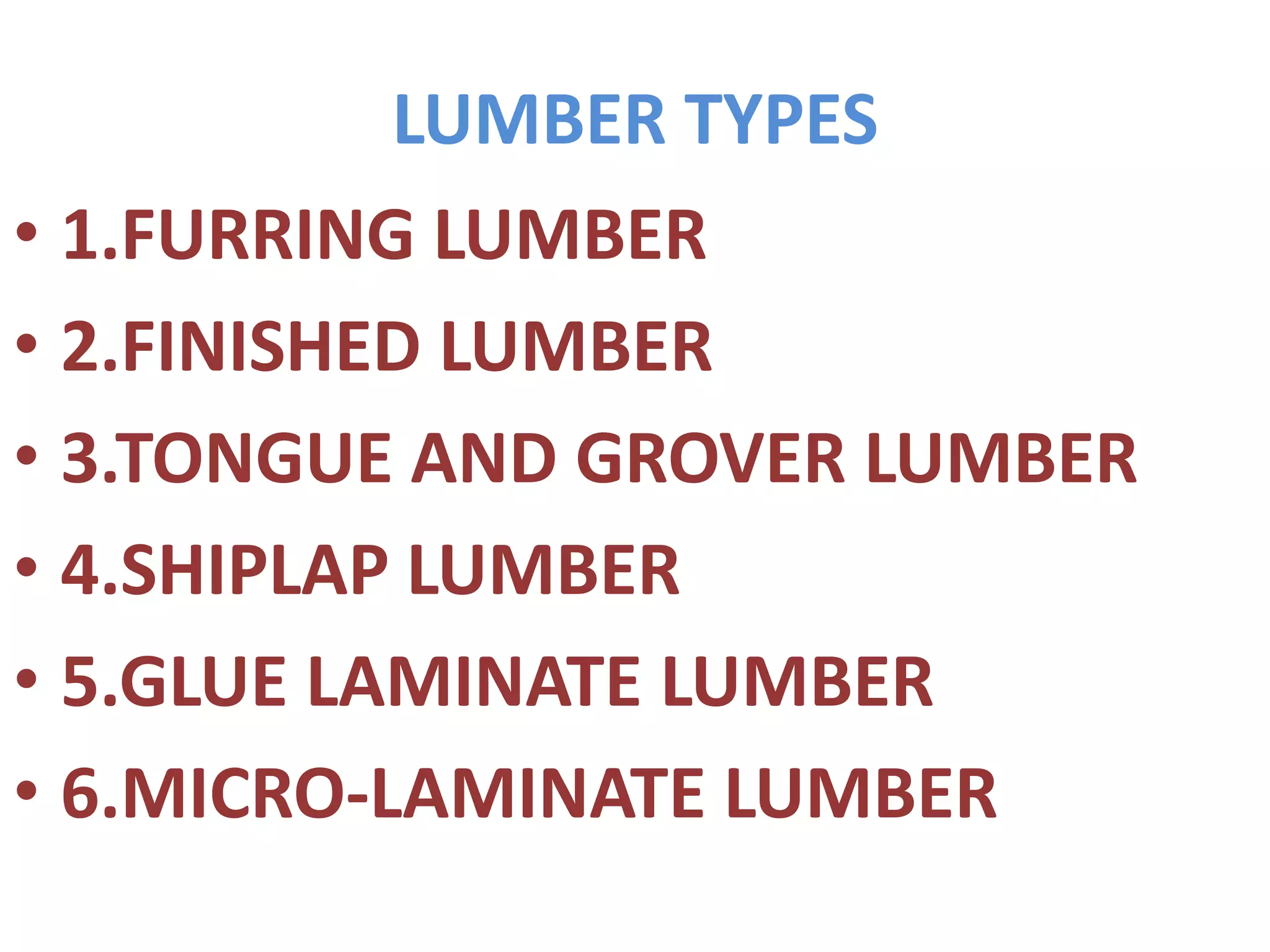 Types of lumber presentation | PPTX