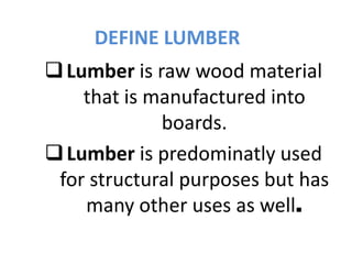 Types of lumber presentation | PPTX