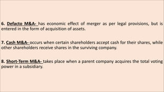 Types of mergers and acquisitions | PPTX