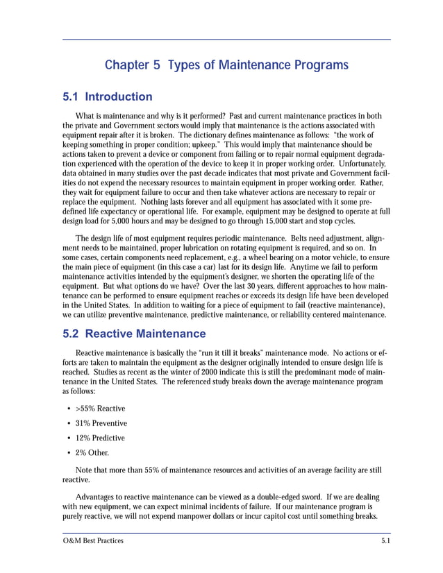 Types of maintenance | PDF | Business | Business and Finance
