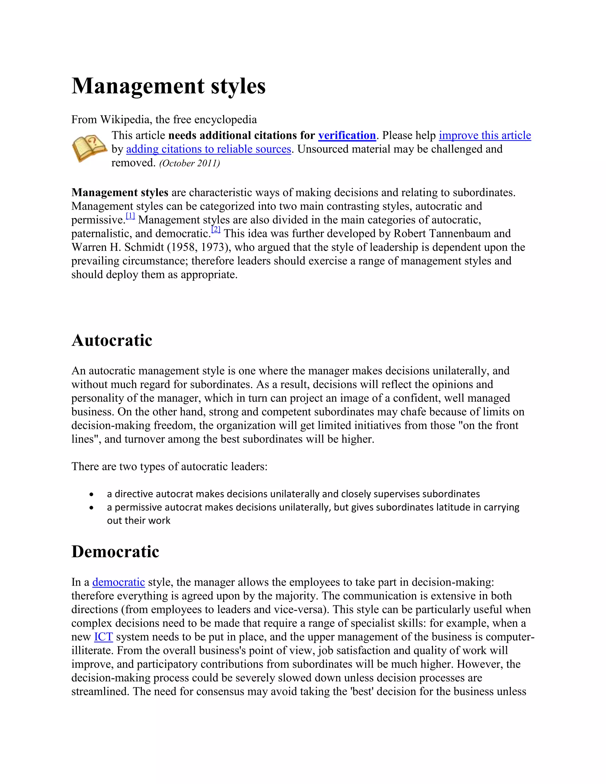 Types of management | DOCX