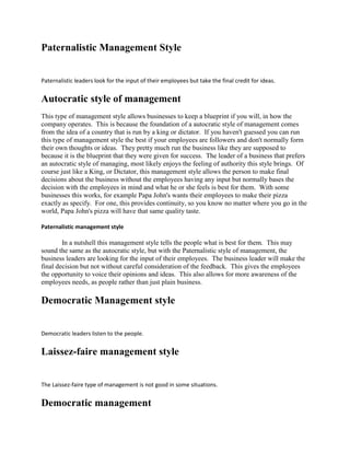 Types of management | DOCX