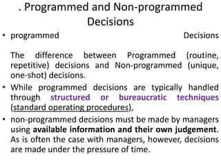 Types of managerial decision - ENGINEERING ECONOMICS & FINANCIAL ...