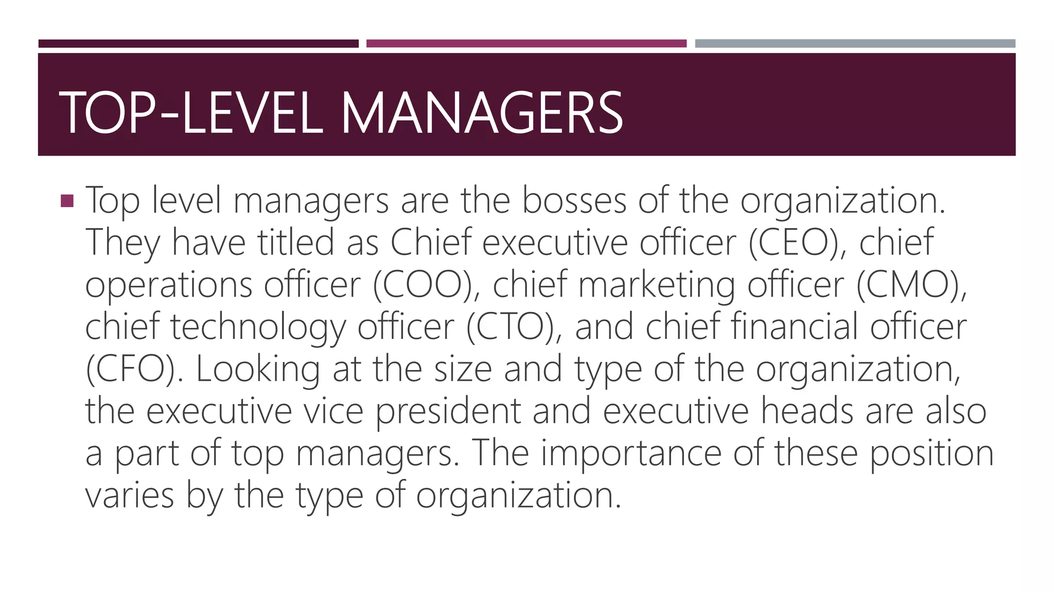 Types of Managers | PPTX