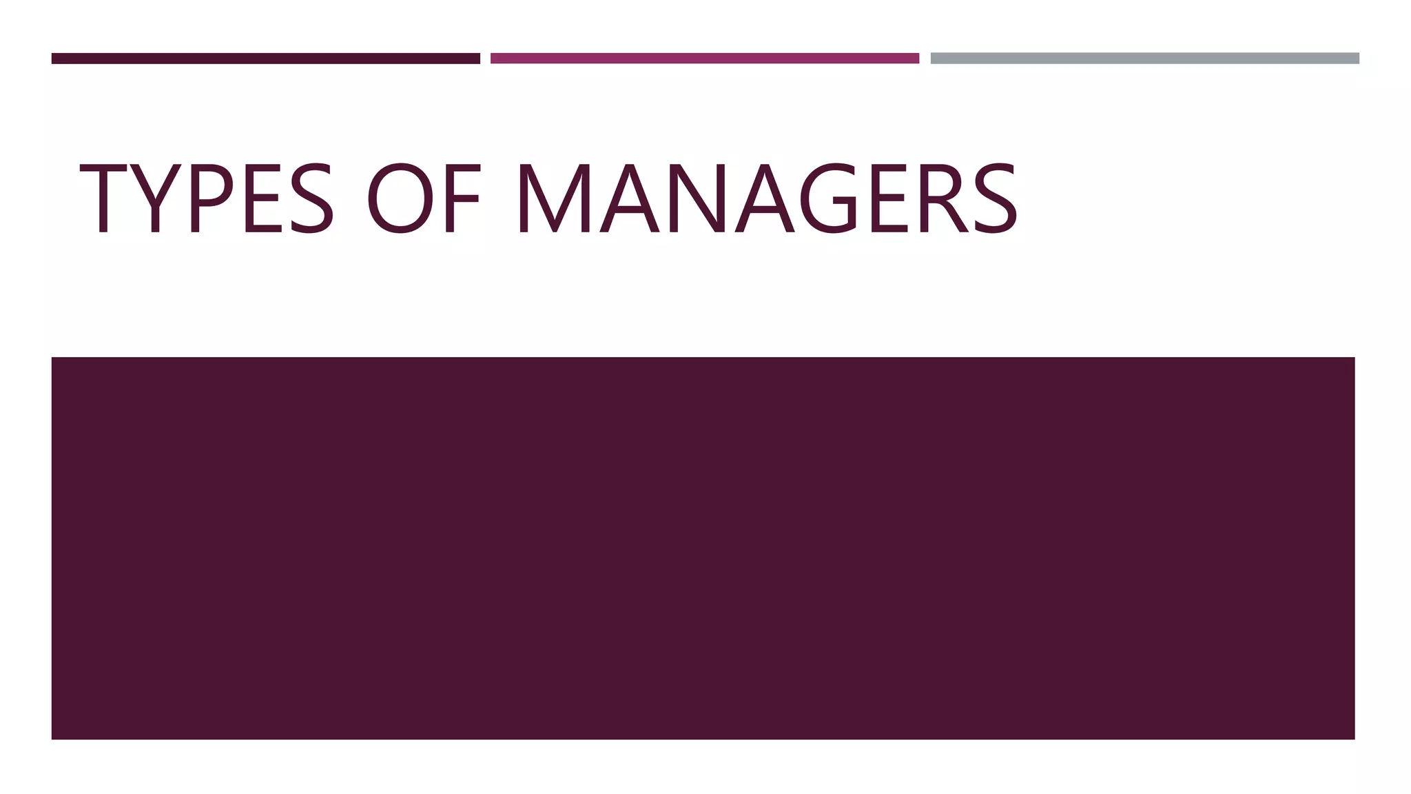 Types of Managers | PPT