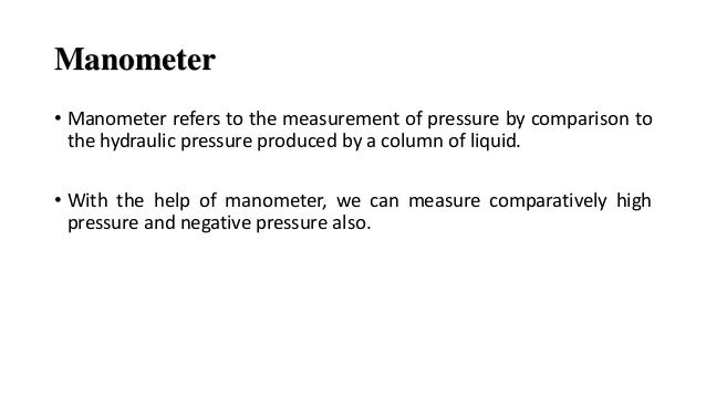 Types of manometers