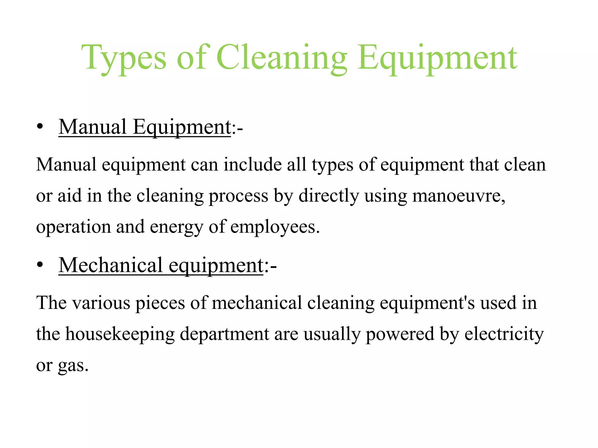 Types of manual and mechanical equipment used in | PPTX