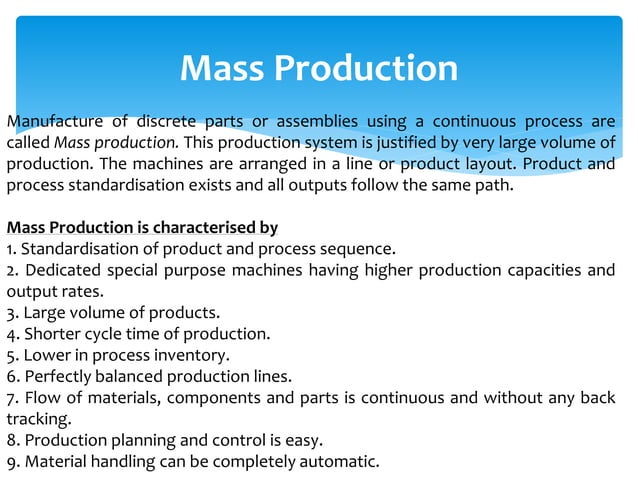 Types of manufacturing processes sumit verma MBA 2nd sem | PPT