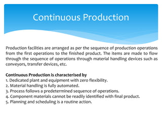 Types of manufacturing processes sumit verma MBA 2nd sem | PPT