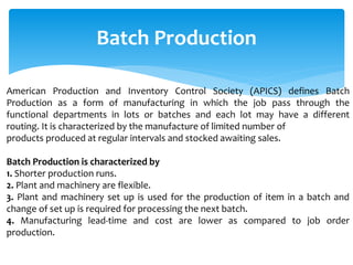 Types of manufacturing processes sumit verma MBA 2nd sem | PPT