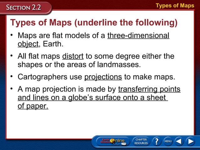 Types of maps, long, lat, satellites, time zones | PPT