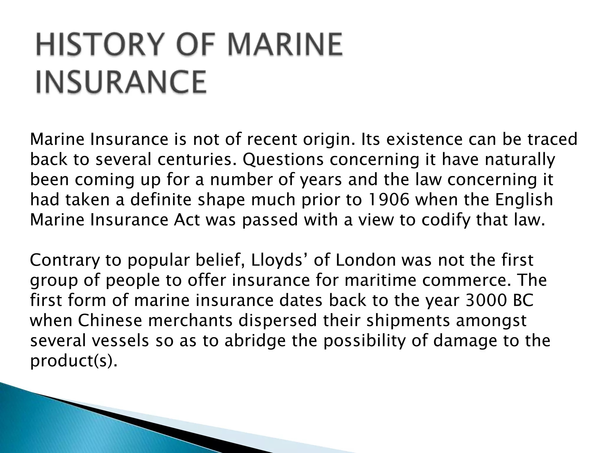 Types of marine insurance contracts | PPTX