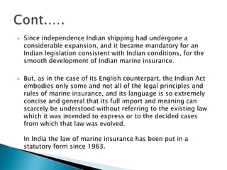Types of marine insurance contracts | PPTX